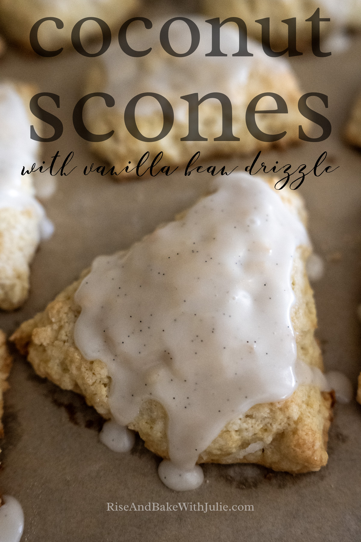 Coconut Scones Recipe with Vanilla Bean Drizzle