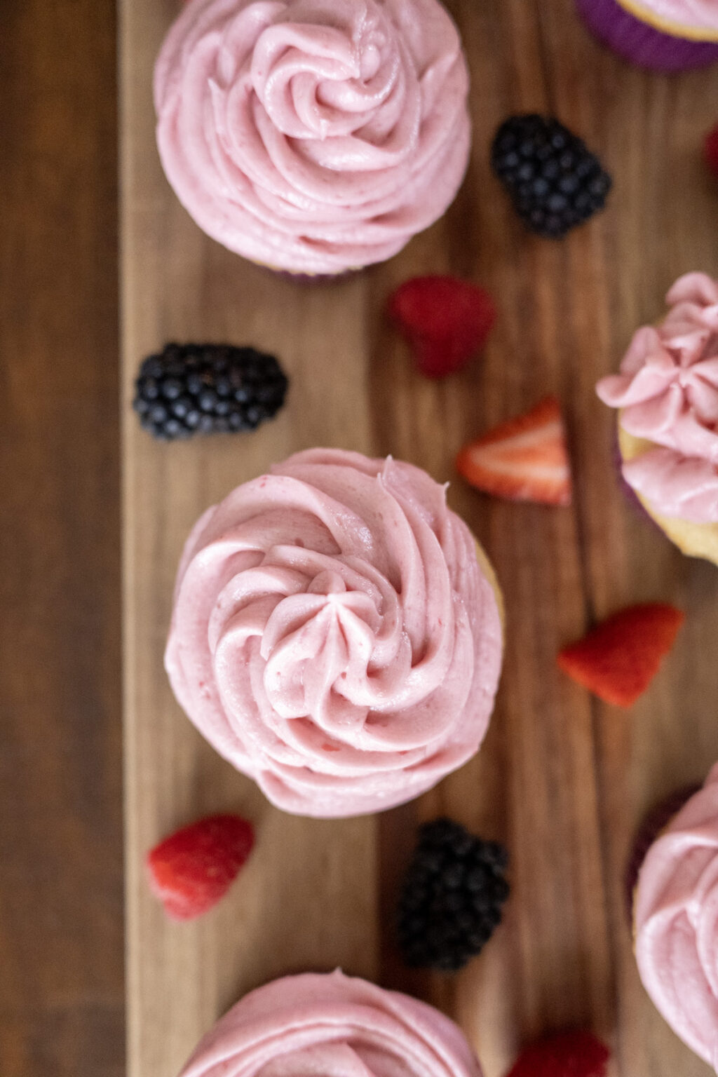 Easy Vanilla Cupcake Recipe with Berry Buttercream